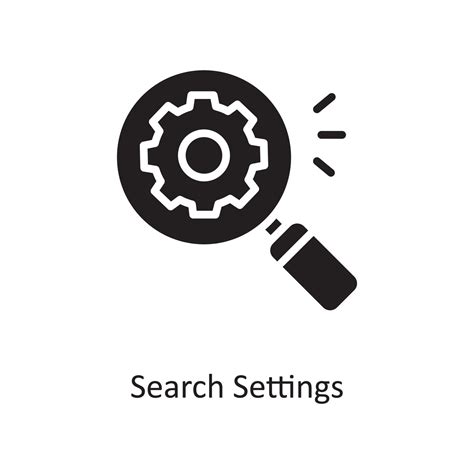 Search Settings Vector Solid Icon Design Illustration Cloud Computing Symbol On White