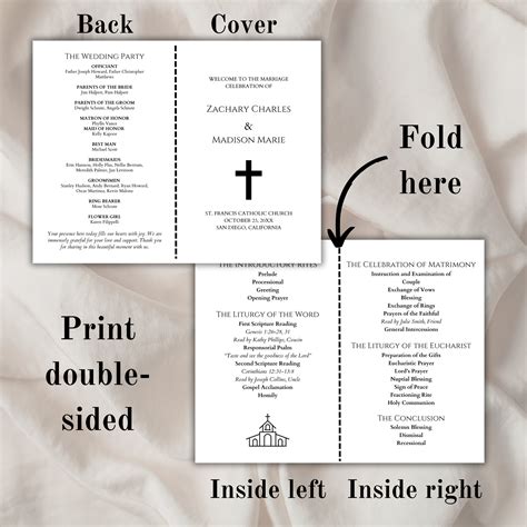 Catholic Wedding Mass Program Catholic Wedding Program Etsy