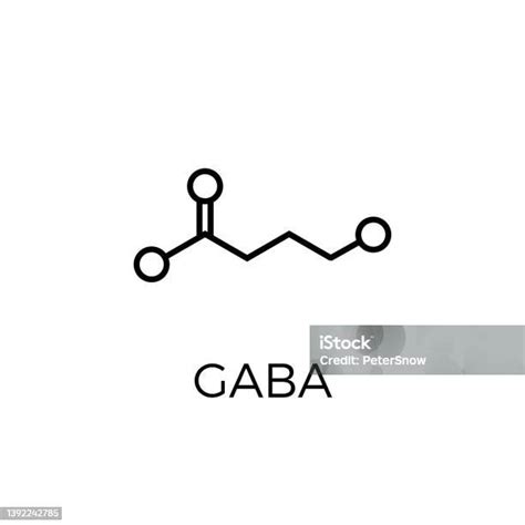 Vector Thin Line Icon Of Gaba Molecular Structure Chemical Formula