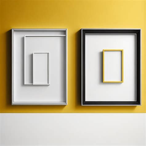 Premium Ai Image Two Photo Minimalist Empty Frames With Bicolor