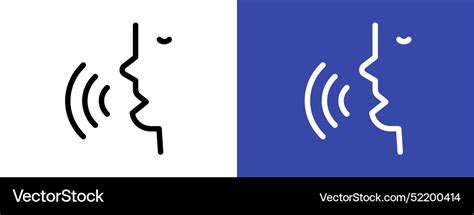Voice Recognition Icon Logo Sign Set Outline Vector Image