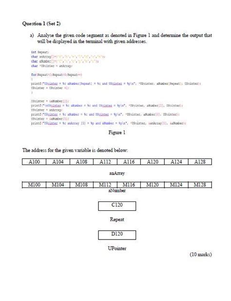 question 1 set 2 a analyse the given code segment