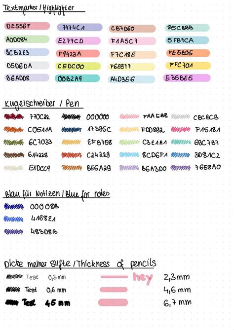 Hex Codes For GoodNotes Color Coding Notes Good Notes Notes Inspiration