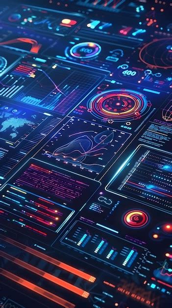 Futuristic Digital Data Interface Display An Intricate Digital Interface With Various Data