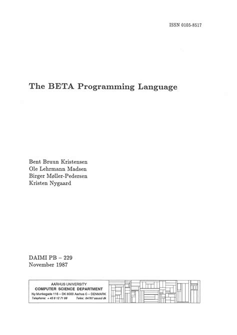 Pdf The Beta Programming Language