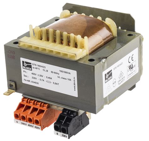 Sts160423 Block 160va Din Rail Transformer 380v Ac 400v Ac 420v