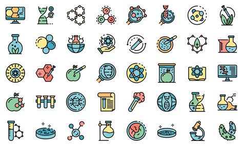 Bioengineer Icons Set Vector Flat 8823981 Vector Art At Vecteezy