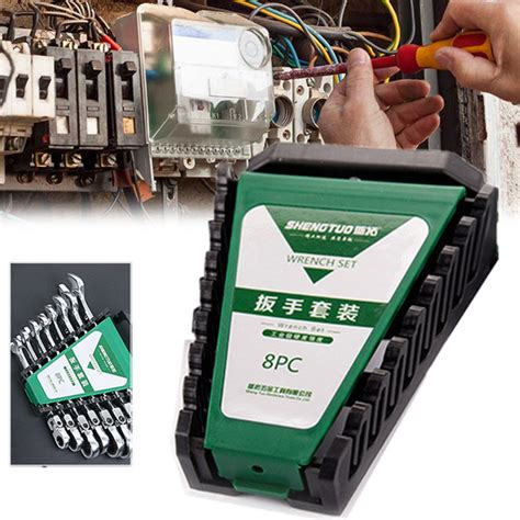 Standard 6 8 10 12 Slot Rack Spanner Keeper Holder Plastic Wrench Organizer Storage Box Wish