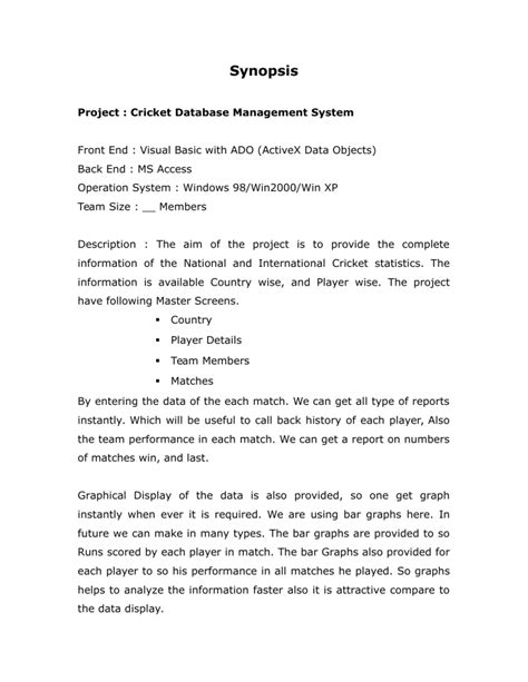 Cricket Dbms Project