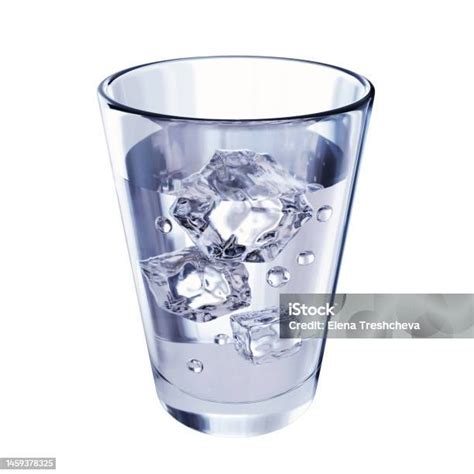 얼음 조각과 거품이 있는 물 한 잔은 단일 고립된 개체 3d 렌더링 그림입니다 건강 음료 신선한 음료 3차원 형태에 대한 스톡 사진 및 기타 이미지 Istock