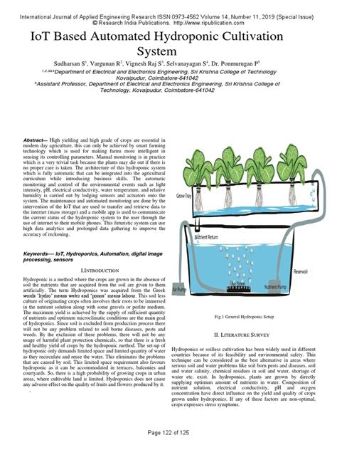 Iot Based Automated Hydroponic Cultivation System Pdf Hydroponics