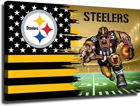 Pittsburgh City Steelers Poster Pittsburgh American Football Canvas Wall Art Print