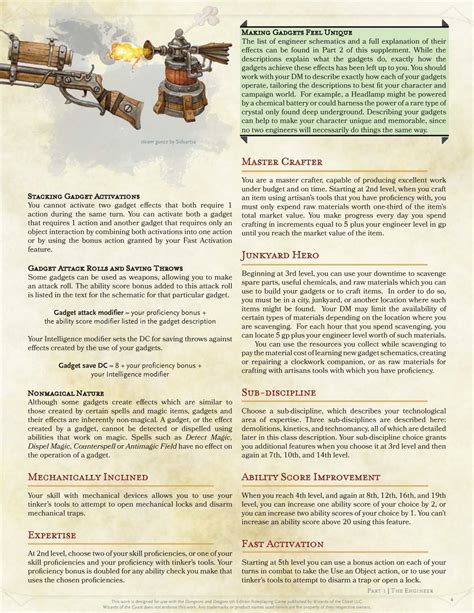 Engineer 5e P4 Dnd 5e Homebrew Dungeons And Dragons Homebrew Home