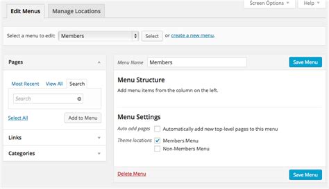 How To Create A Conditional Main Menu For Members In Wordpress