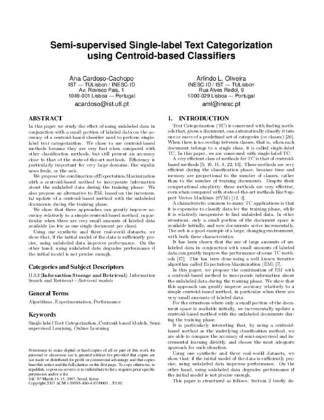 Pdf Semi Supervised Single Label Text Categorization Using Centroid Based Classifiers