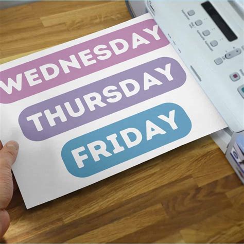 Days Of The Week Calendar Printable