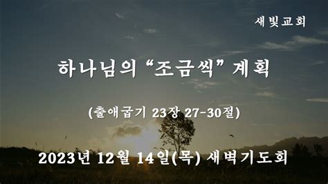 [새빛교회 수요예배] 전파하는 자가 없이 어찌 들으리요 │ 로마서 10장 13 15절 │ 송효식 목사 │ 2023년 12월 13일 Youtube