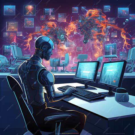 Advanced Ai Automation In The Future Workplace Premium Ai Generated Image