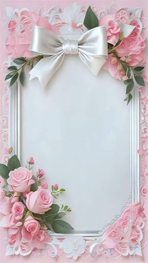 Pinterest A4 Size Paper Border Design Flower Floral Cards Design