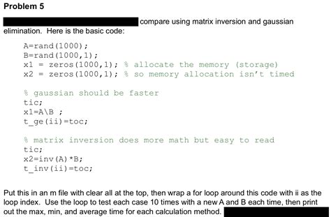 Solved Problem Compare Using Matrix Inversion And Gaussian Chegg