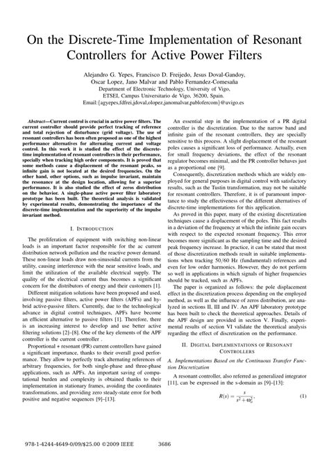 pdf on the discrete time implementation of resonant controllers for