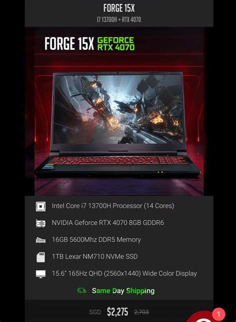 Gaming Laptop Aftershock Forge15x Computers And Tech Laptops