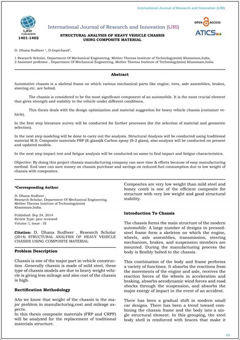 Structural Analysis Of Heavy Vehicle Chassis