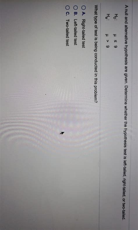 Solved A Null And Alternative Hypothesis Are Given