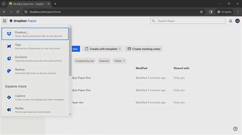 Creating A Paper Document On Dropbox Desktop Examples Page Flows Video 42 Screenshots