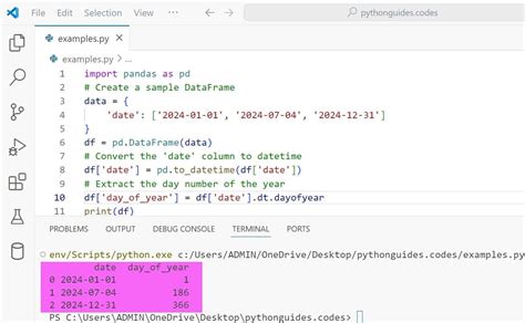 How To Extract Day Number Of The Year From A Date In Python