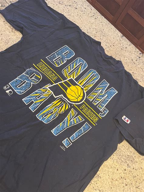 Vintage S Indiana Pacers Boom Baby T Shirt Size Large Quality Rare Version Reggie Miller Era