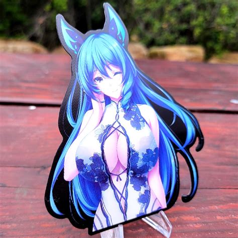 Waifu Senpai Ecchi Anime Girl 3d Lenticular Motion Car Sticker Decal