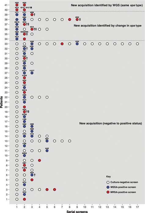 Sampling Histories Of 41 Patients Who Acquired Staphylococcus Aureus