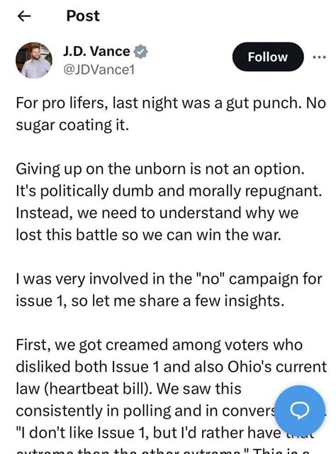 Senator Vances Statement Of Issue 1s Passage Rohio