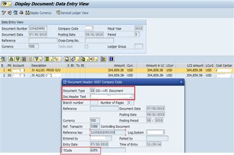 SAP FICO Central Distinguish FI Documents Doc Type For Corresponding Controlling Documents