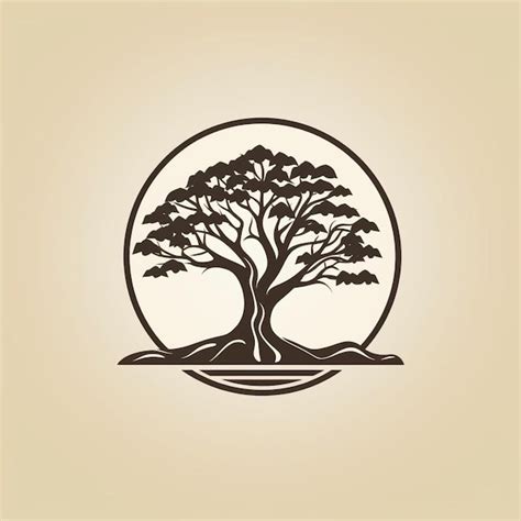 Tree Circle Logo Illustration Premium AI Generated Image