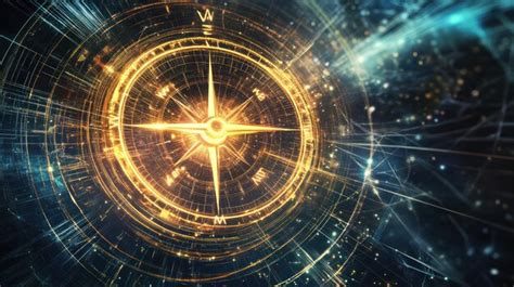 Golden Compass Of Exploration Premium Ai Generated Image