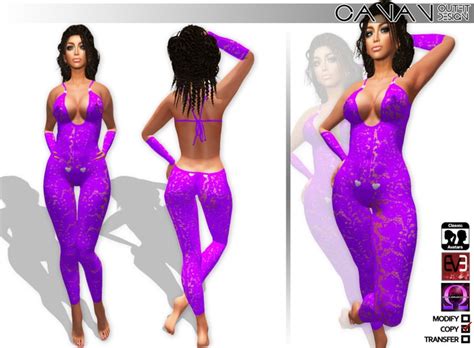 Second Life Marketplace Canan Sexy Lace Purple Outfit Applier