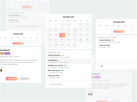 free events calendar modal ui bits by ryan barry on dribbble