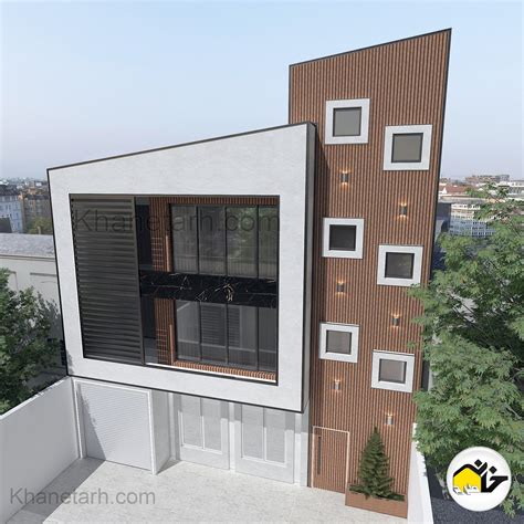 نمای ساختمان سه طبقه لوکس نمای مدرن ساده