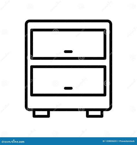 Cabinet Icon Vector Sign And Symbol Isolated On White Background Stock