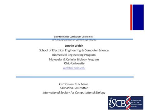 Pptx Bioinformatics Curriculum Guidelines Toward A Definition Of
