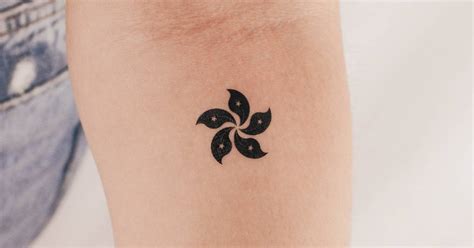 Hong Kong Flower Temporary Tattoo Done On The Inner