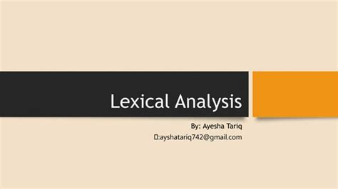 compiler construction lexical analyzer pptx
