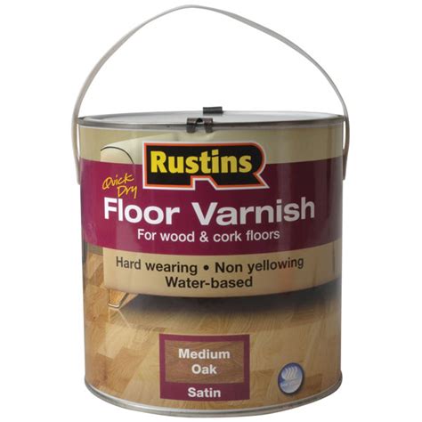 Rustins AFMO Quick Dry Coloured Floor Varnish Medium Oak Litre Rapid Electronics