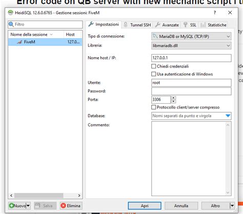 Error Code On QB Server With New Mechanic Script I Tried To Use