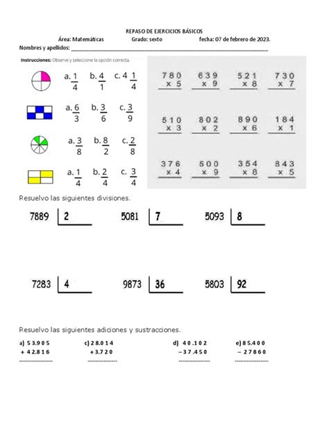 Repaso De Ejercicios Básicos Pdf