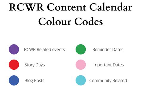 Content Calendar Colour Code Capacity Canada
