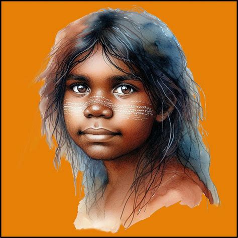 Download Art Portrait Aboriginal Girl Royalty Free Stock