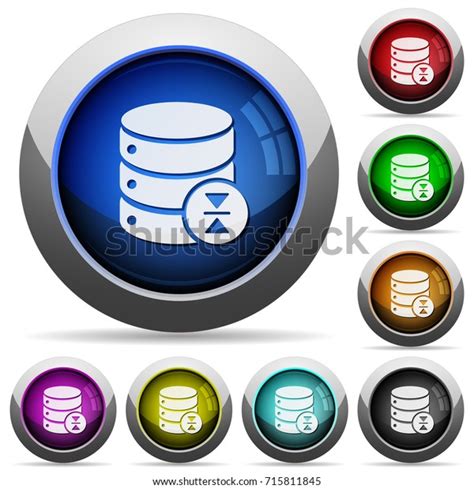 Select Database Table Row Icons Round Stock Vector Royalty Free